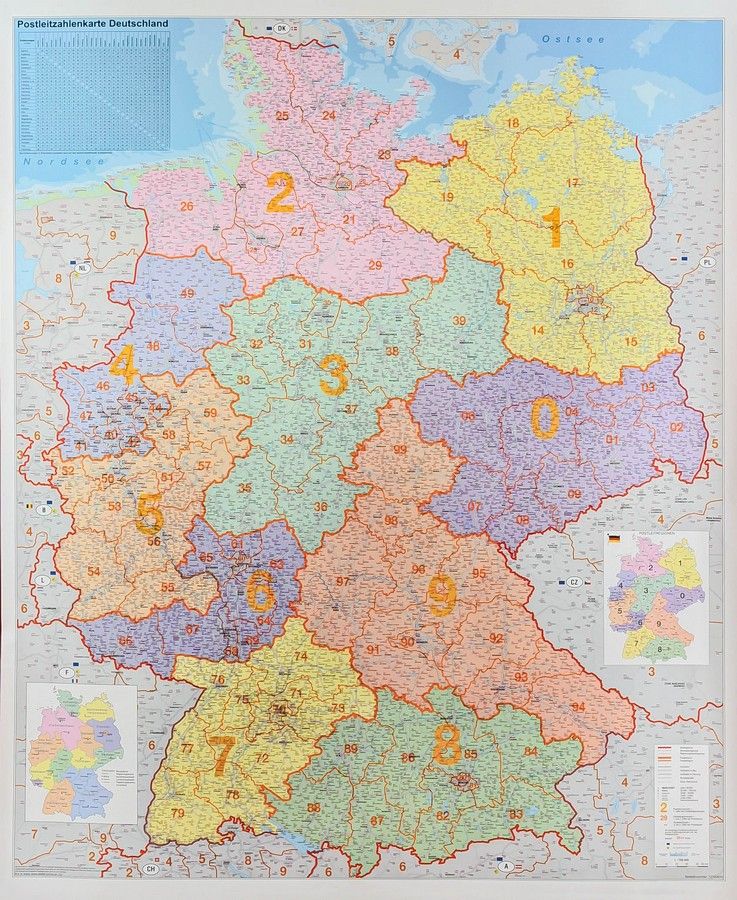 NIEMCY MAPA ŚCIENNA KODOWA DUŻA - KODY POCZTOWE STIEFEL 1:750000 - 329 ... NIEMCY MAPA ŚCIENNA KODOWA DUŻA - KODY POCZTOWE STIEFEL 1:750000 - 329 ...