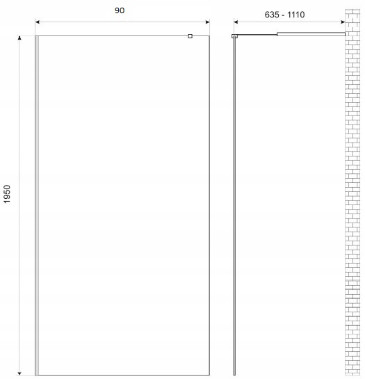 ŚCIANKA PRYSZNICOWA SZYBA WALK IN 90 SZKŁO 8 MM 7679958801 - Allegro.pl