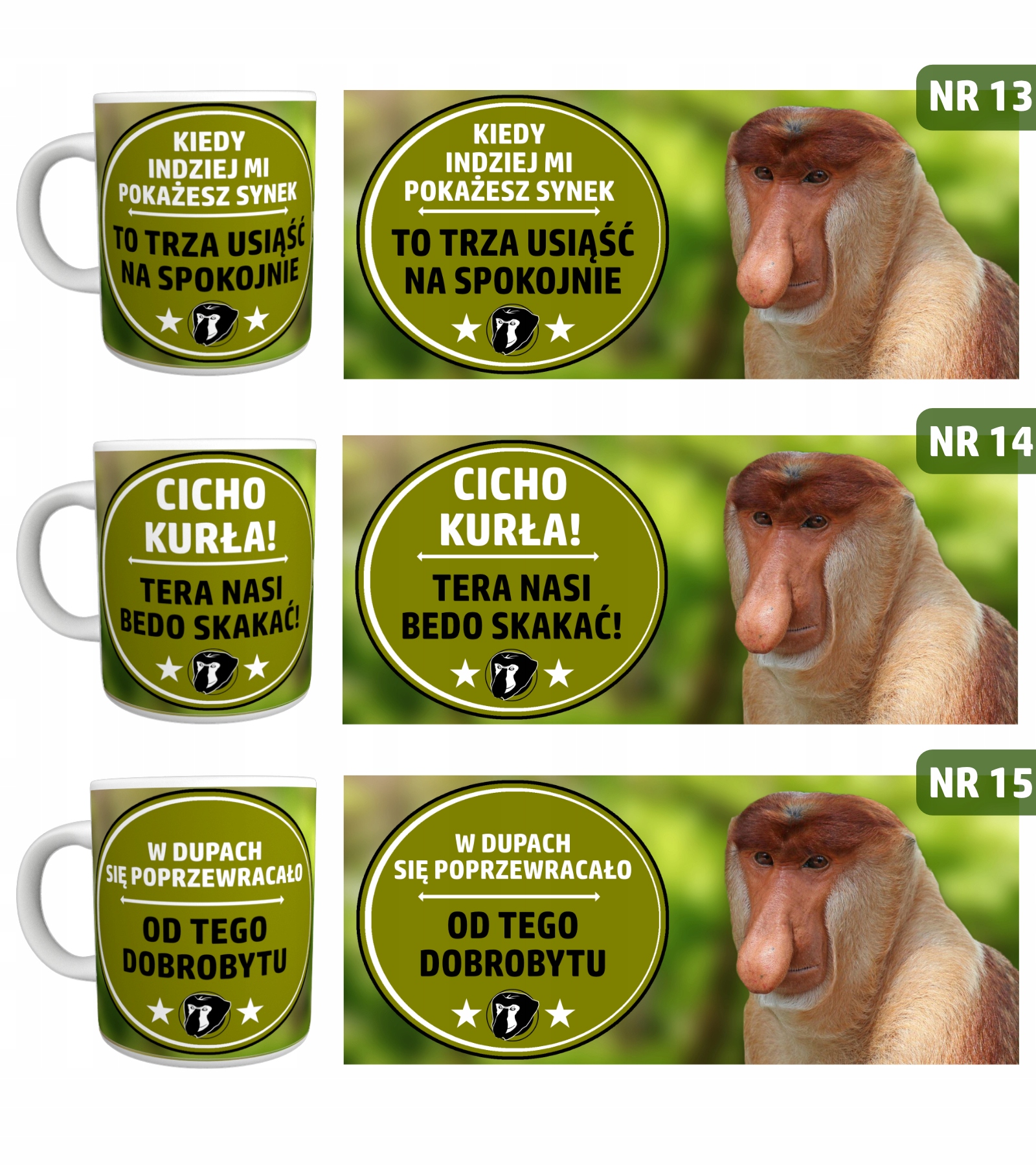 KUBEK NOSACZ JANUSZ ŚMIESZNY PREZENT + KARTONIK 7464341202 - Allegro.pl