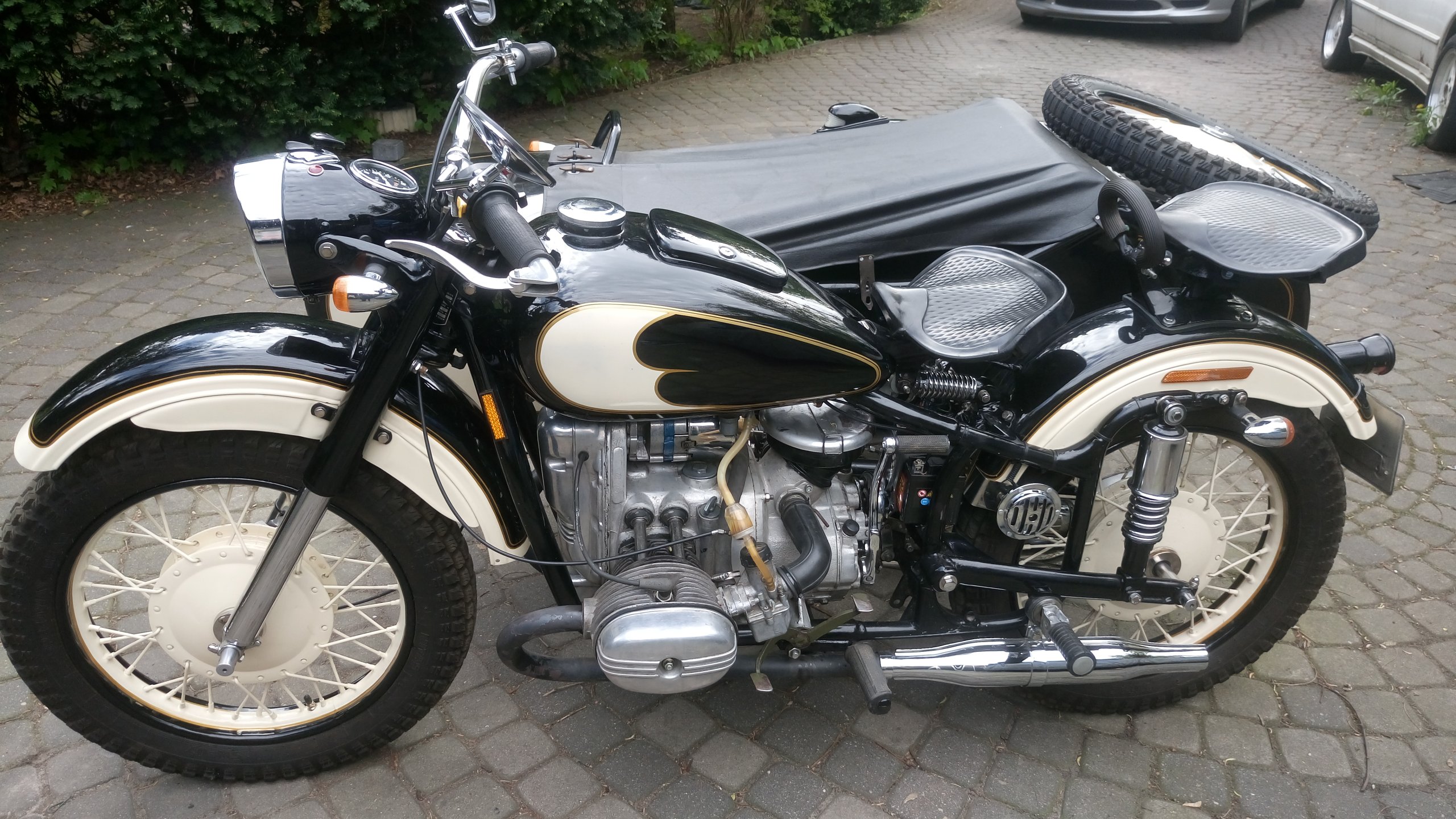 MOTOR Z KOSZEM URAL M67 Dniepr K750 PIĘKNY KLASYK - 7312845099 ...