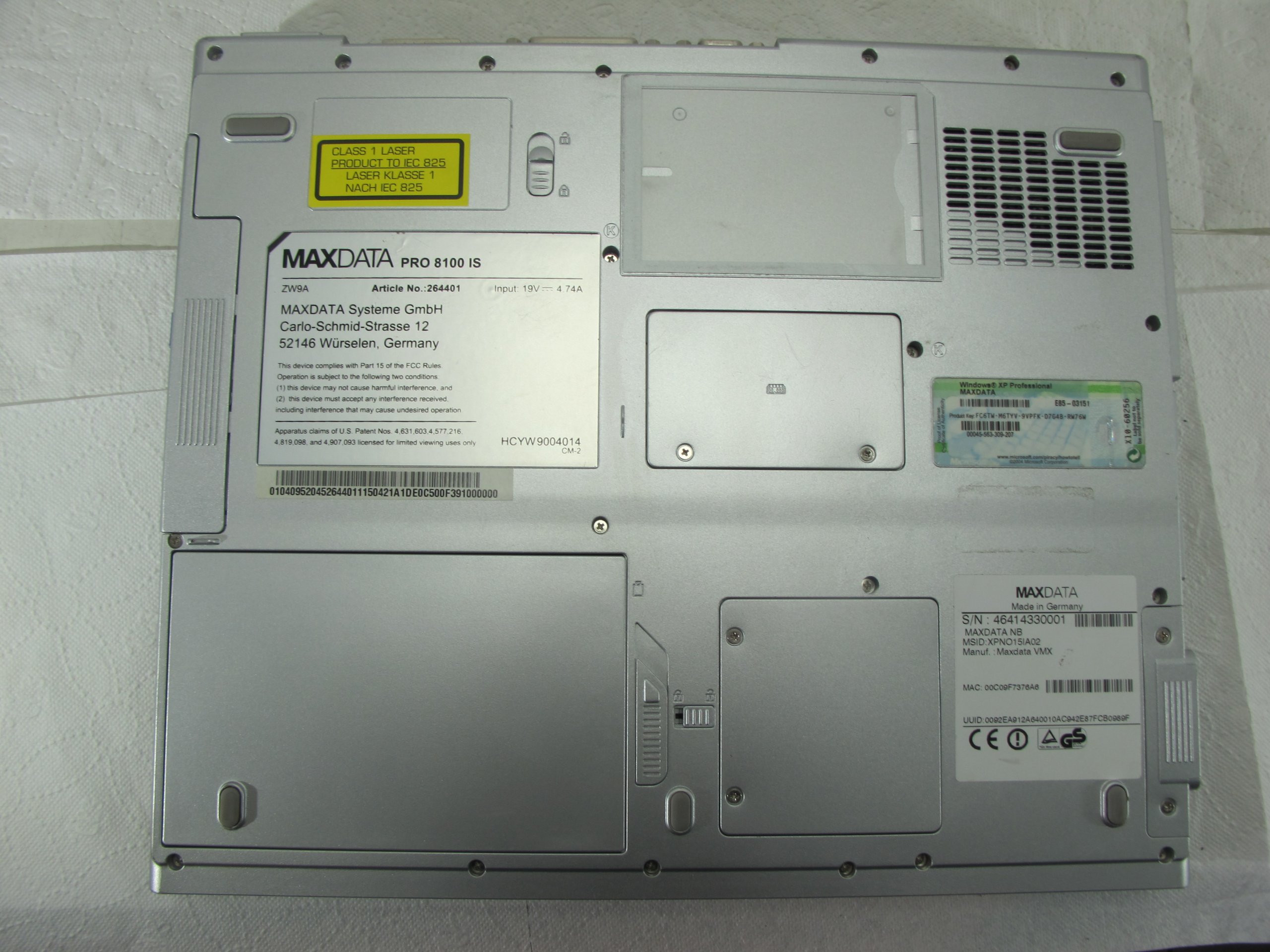 LAPTOP MAXDATA PRO 8100 IS PENT M 1,8 GHZ W427 - 7205421605 - oficjalne ...