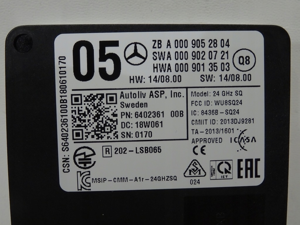 RADAR SENSOR CZUJNIK MERCEDES A0009052804 NOWY - 7716383722 - oficjalne ...