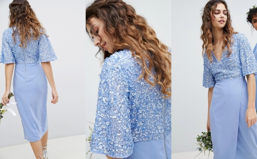 E5D504*MAYA SUKIENKA MIDI NA WESELE CEKINY 40 L02 - 7345491406 ...