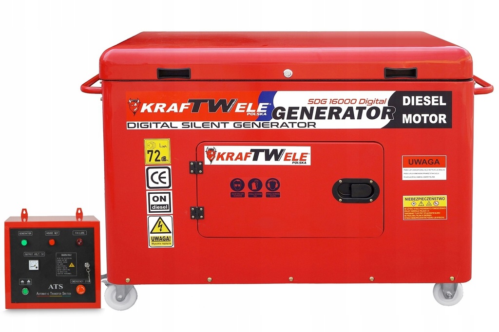 AGREGAT GENERATOR PRĄDOTWÓRCZY 16 kVA DIGITAL ATS - 7550015150 - oficjalne archiwum Allegro