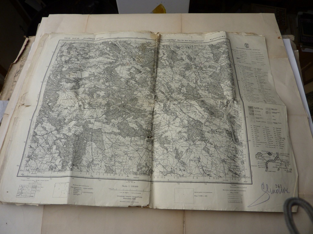 WŁOSZCZOWA MAPA WIG 1937 NIEMIECKI PRZEDRUK ? - 7717368066 - oficjalne ...