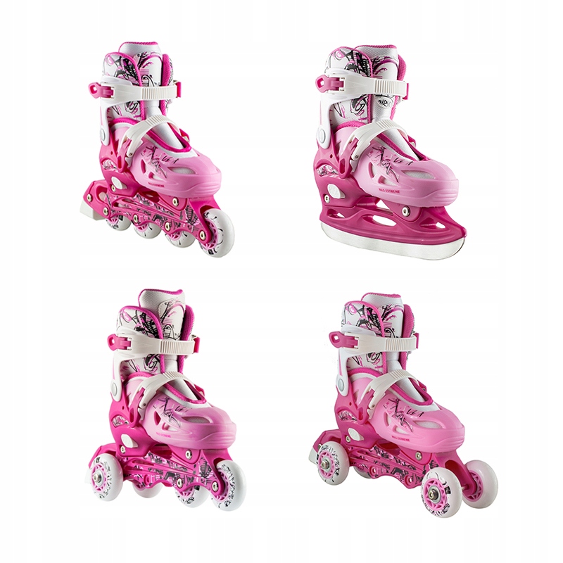 4w1 ŁYŻWY Rolki Wrotki Regulowane 31-34 NH0320 PIN - 7519976217 ...