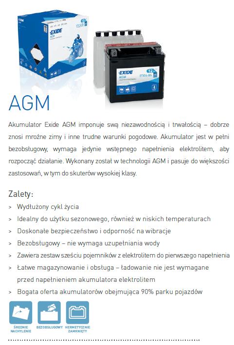 EXIDE ETX14-BS 12V 12Ah 200A YTX14-BS Lewy + - 7316229196 - oficjalne ...