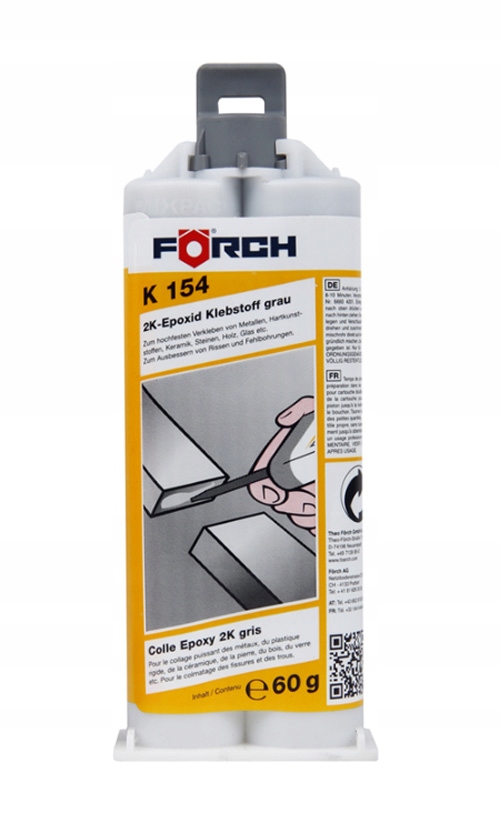 Forch K154 szary Płynny metal, klej 2K-epoksydowy - 7614078060 ...