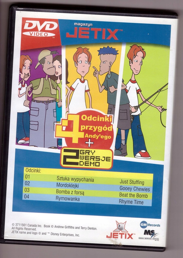 Jetix DVD płyta Ach ten Andy - bajka 4 odcinki gry - 7473065213 ...