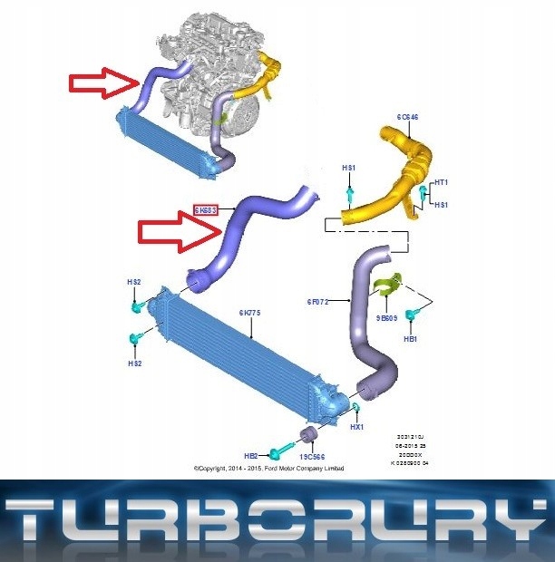 PRZEWÓD WĄŻ TURBO INTERCOOLER FORD DS73-6K683-DH - 6836648381 ...