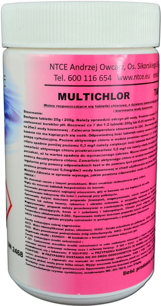 Chlor w tabletkach 20g do basenu 1kg MultiChlor - 6824509866 ...