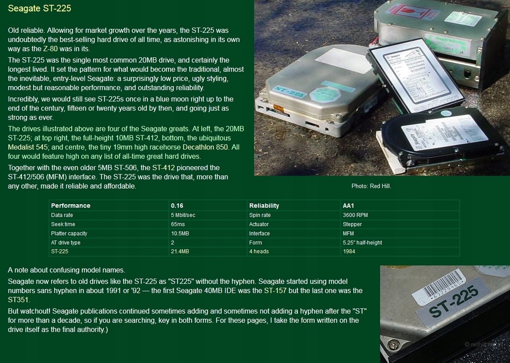 RETRO DYSK TWARDY BIG MFM SEAGATE ST-225 DOS 6.22 - 7642628382 ...