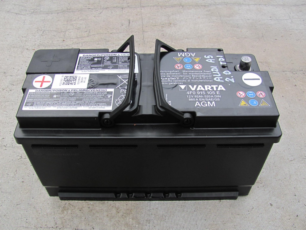 AKUMULATOR AGM 12V 92Ah 860A 4F0915105E AUDI A5 14 - 6996821913 ...