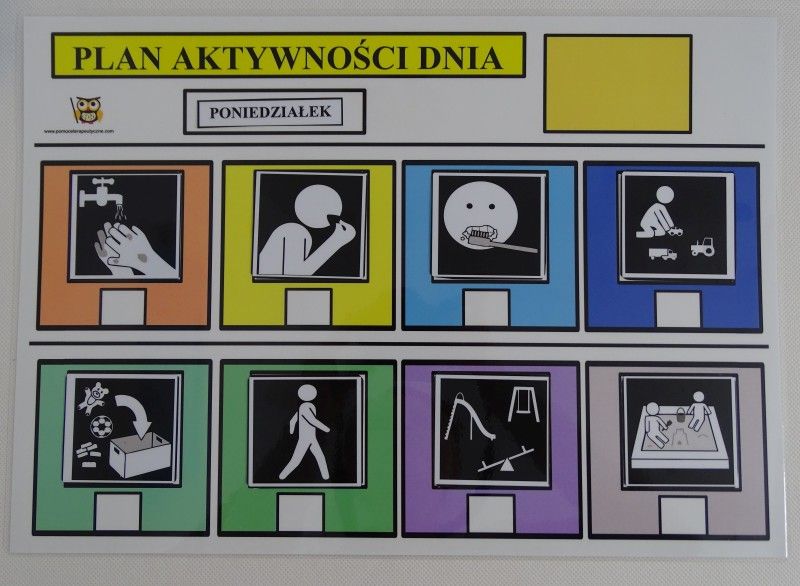 PLAN AKTYWNOŚCI DNIA PIKTOGRAMY AUTYZM 7194507544 - Allegro.pl